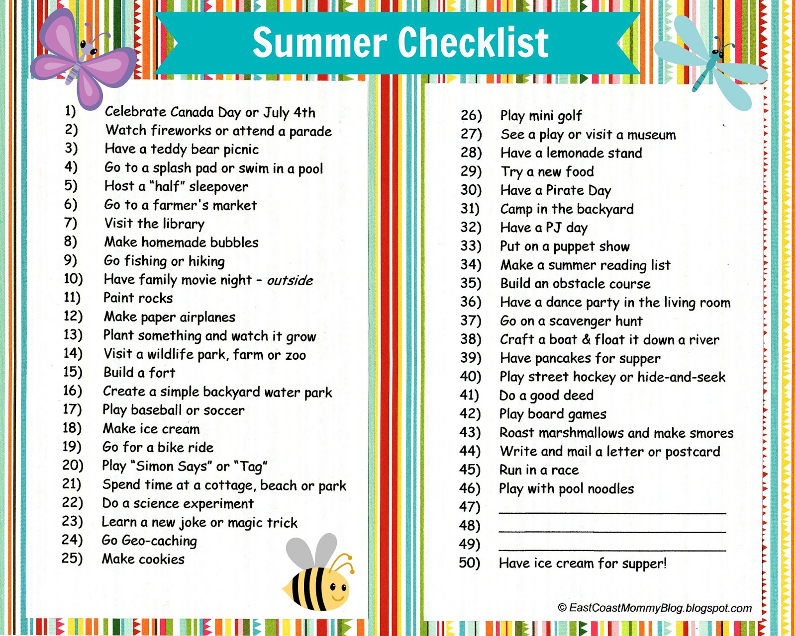 Summer Checklist {with free printable} - SavvyMom
