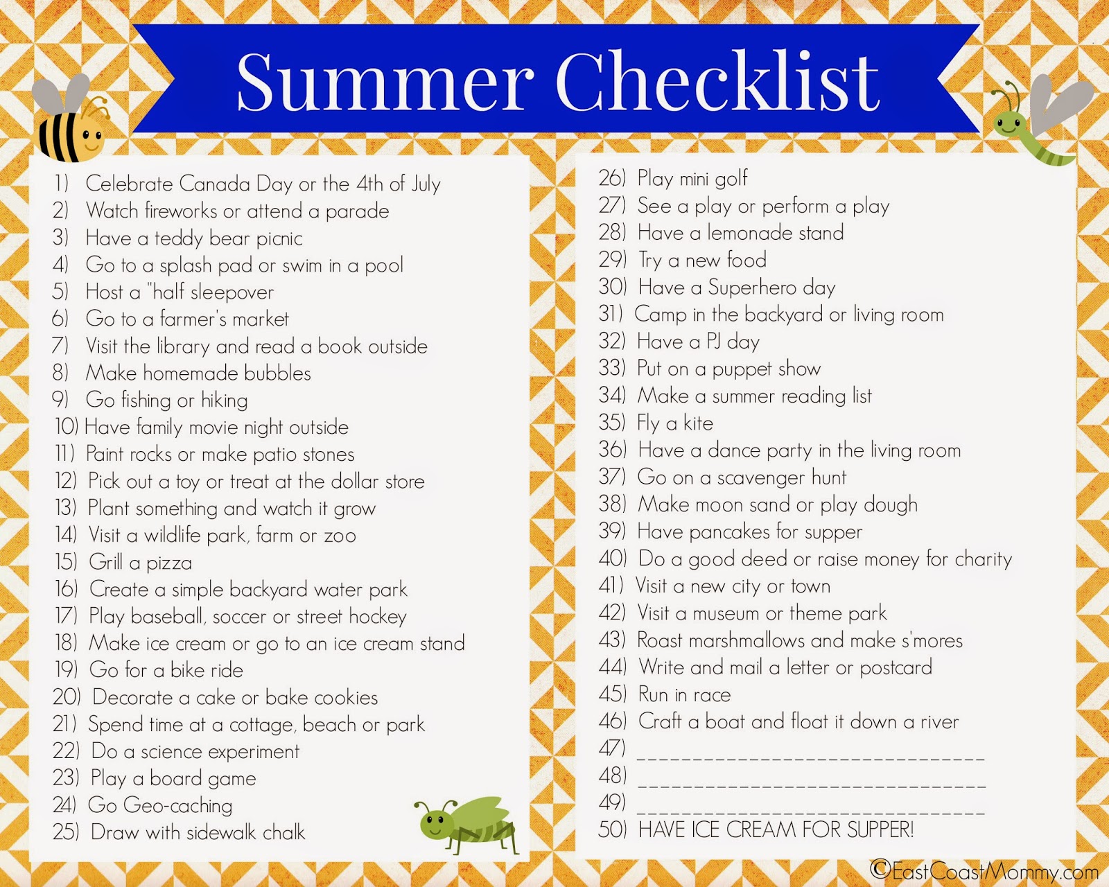 Printable Summer Checklist {2014} - SavvyMom